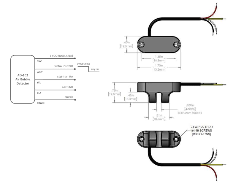 AD-102 High-Resolution Air Bubble Detector - TE | Mouser